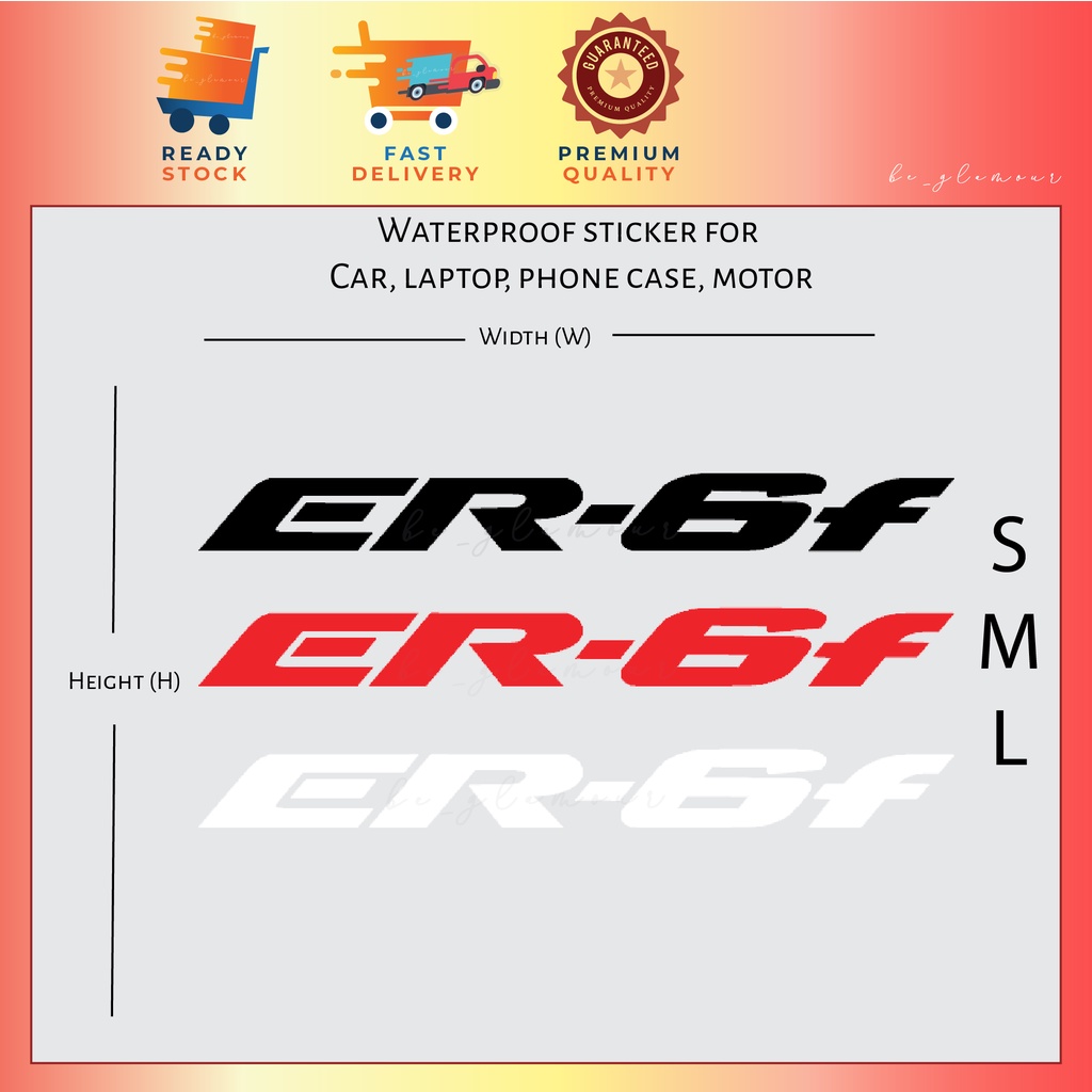 Kawasaki ER-6F Sticker Reflective Stiker ninja racing motogp motorsport ...