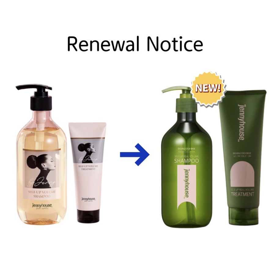 JennyHouse Salon Self-up Volume Shampoo 500ml / Self-up Real Treatment 230ml (Jenny House ...
