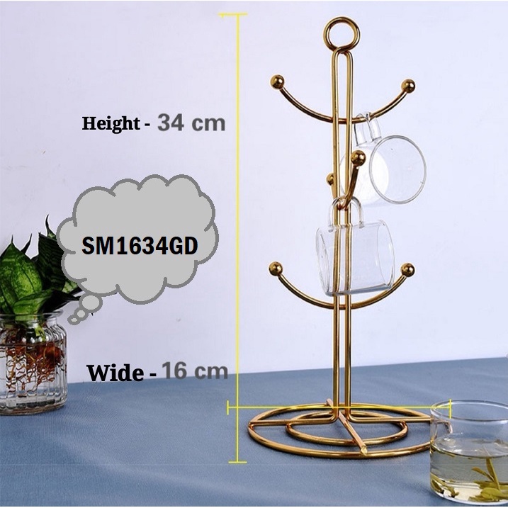 💜 Beauty 2u 💜 Nordic Metal SMS Mug Tree Shape Stand Storage Rack Coffee ...