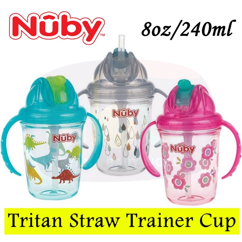 Nuby Tritan Flip N Sip Straw Trainer Cup 8oz/240ml (3 Designs) | Shopee Malaysia