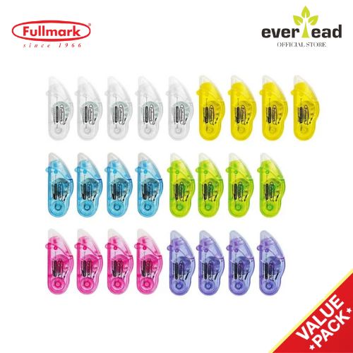 Fullmark Correction Tape - 25 pcs / 5mm X 6m each (Model D) | Shopee ...