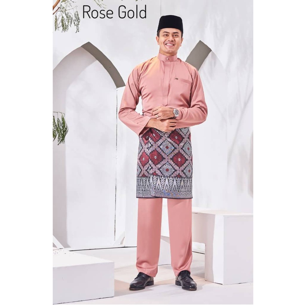 Baju Melayu Slimfit Lelaki Man Baju Melayu Cekak Musang Dull Satin ...