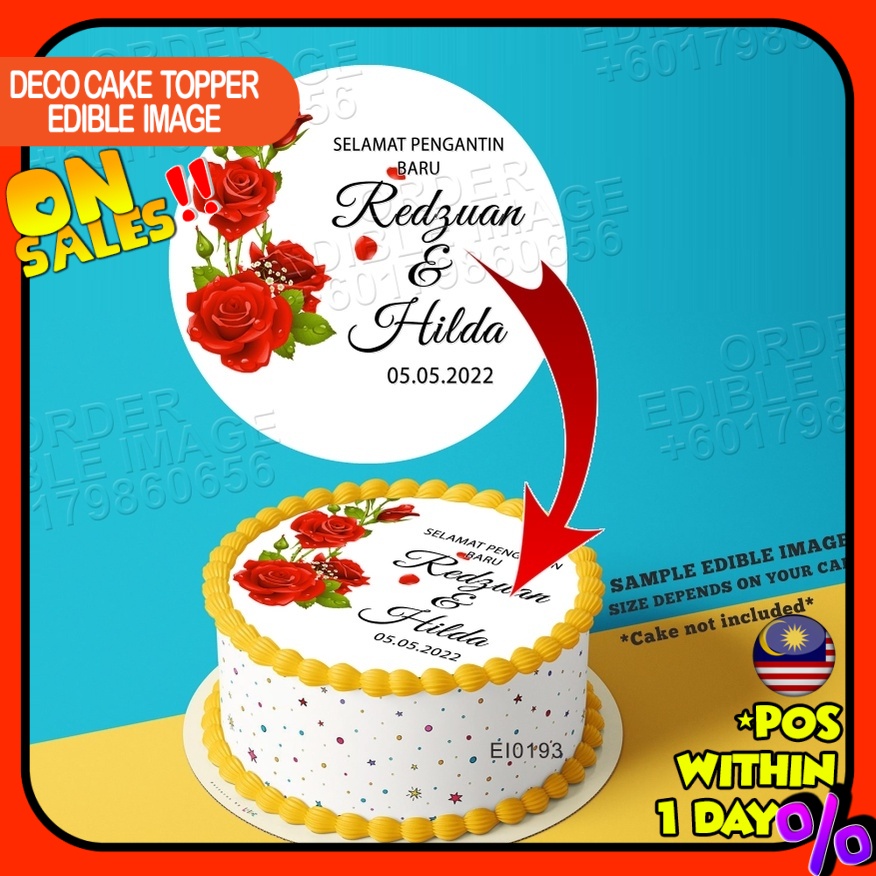 Printing EI Wedding 13 Edible Image Print Cake Photo Icing Paper ...