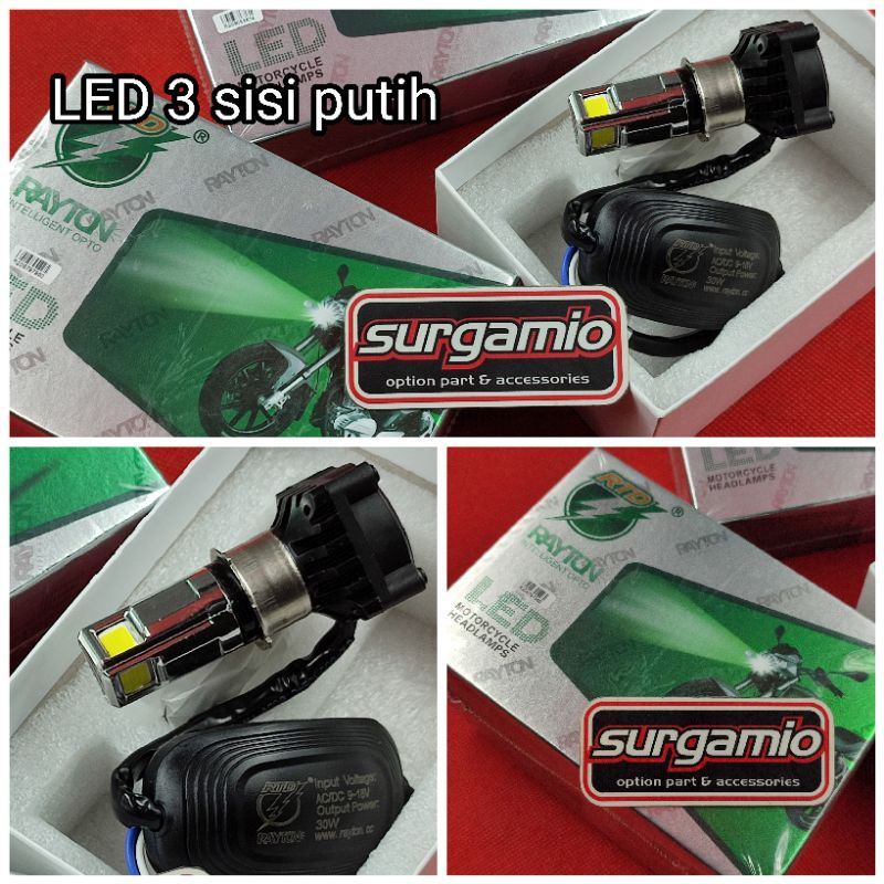 PUTIH Rtd led 3 sides white original rtd rayton led headlight | Shopee ...