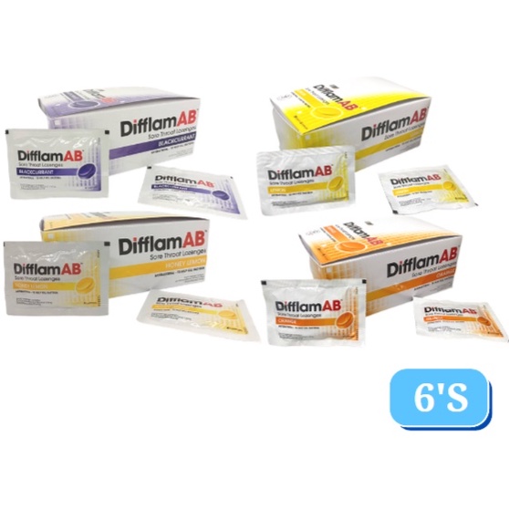 DIFFLAM AB SORE THROAT LOZENGES HONEY LEMON 6'S | LEMON | BLACKCURRANT ...