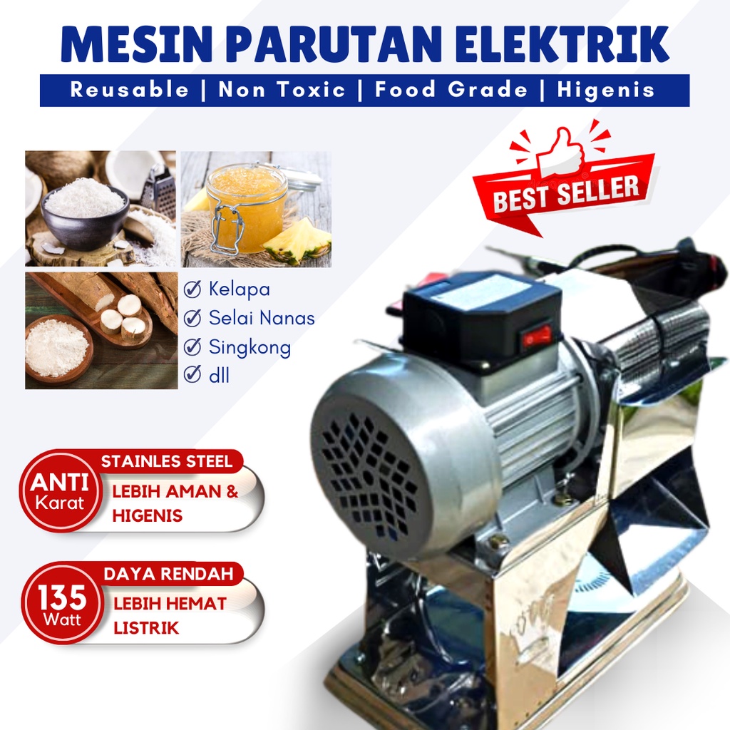 MESIN Electric Coconut Grater Machine Multipurpose Cassava Grater ...