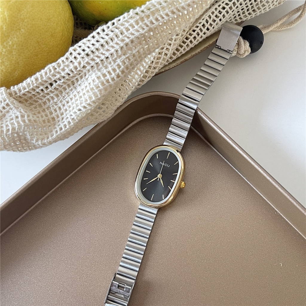 Light Luxury Small Dial Watch Female Simple Temperament Oval Niche ...