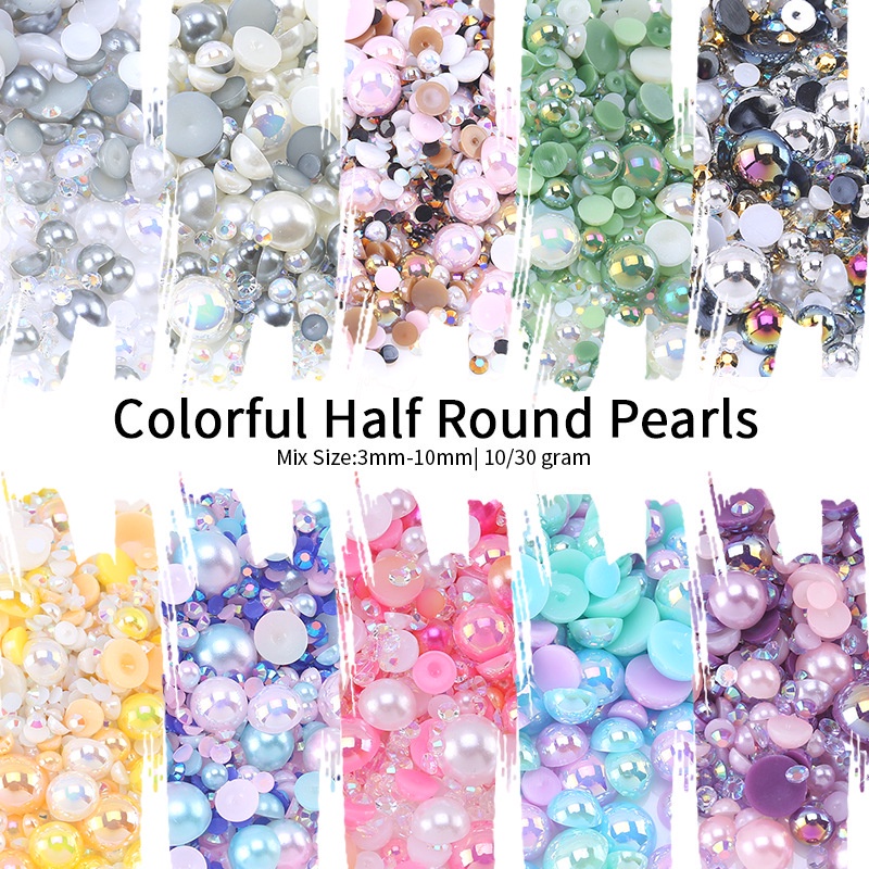 Mix Resin Rhinestone Pearls for Clothing Decorations Glitter Nail Gems ...