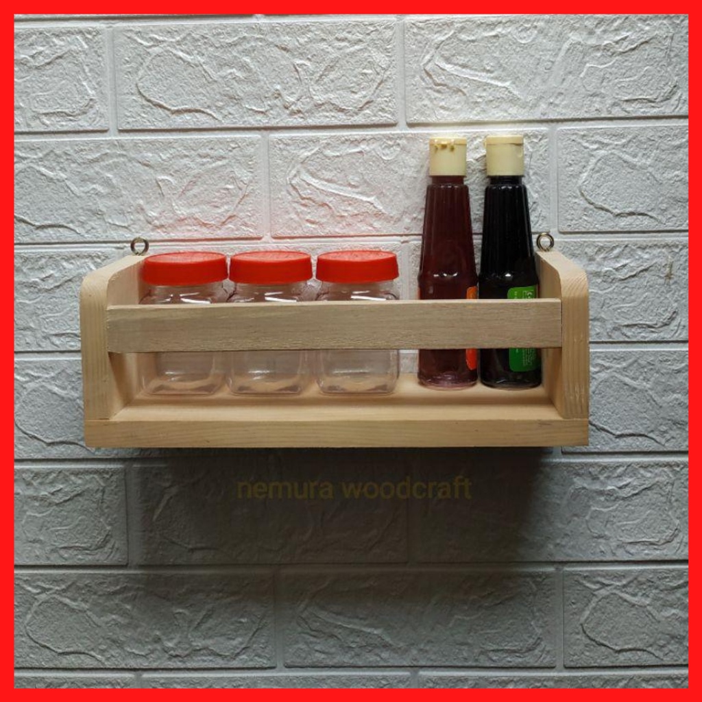 KAYU Wooden Kitchen Spice Rack/Multipurpose Shelf Multipurpose Kitchen ...