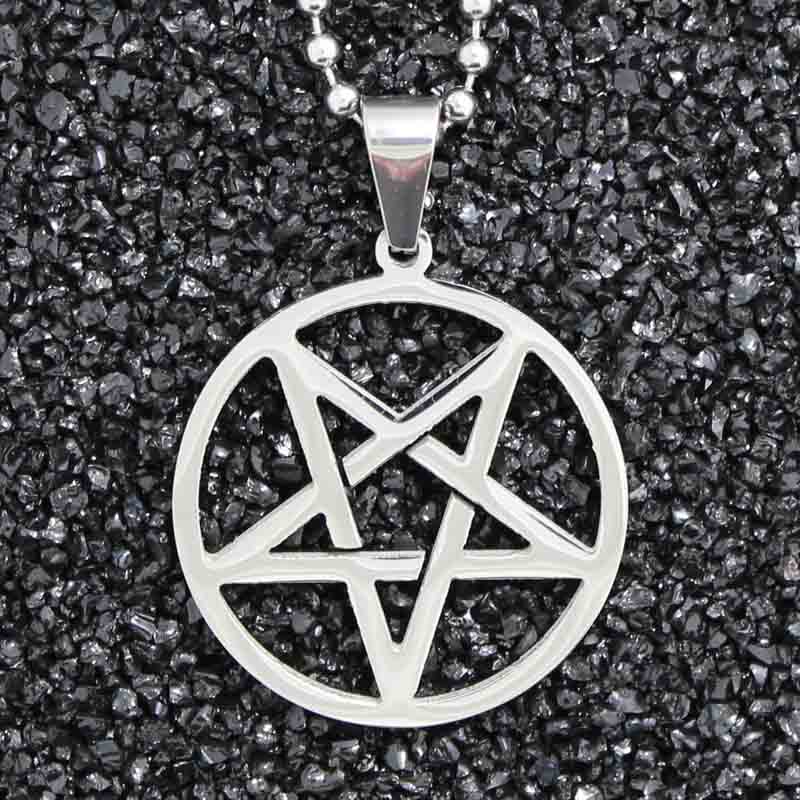 Stainless Steel Inverted Pentagram Pendant Necklace Downward-pointing ...