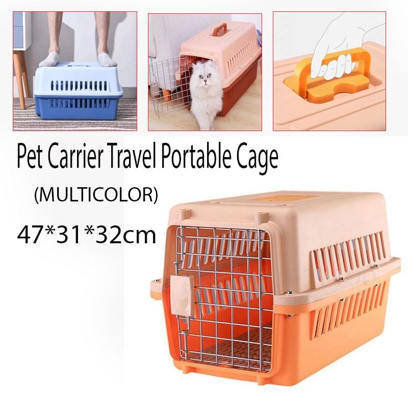 Pet carrier travel cage dog cat crates airline approved pet cag(ramdom ...