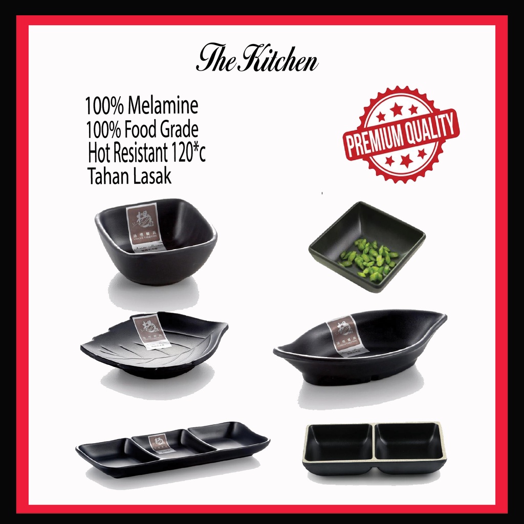 TheKitchen Melamine Black Corak Sauce Dish Melamin Restaurant Sauce ...