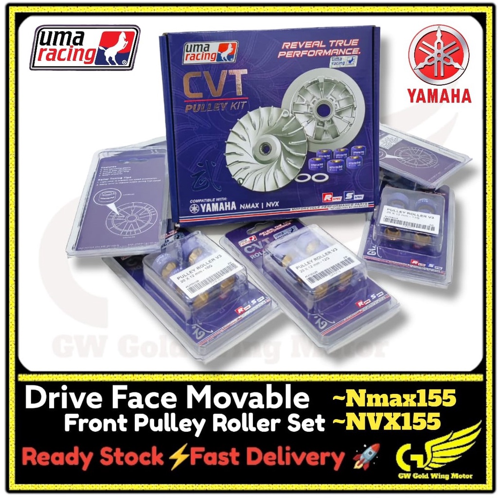 100% ORI UMA RACING NVX NMAX AEROX V1 V2 V3 20X12MM FRONT PULLEY SET ...