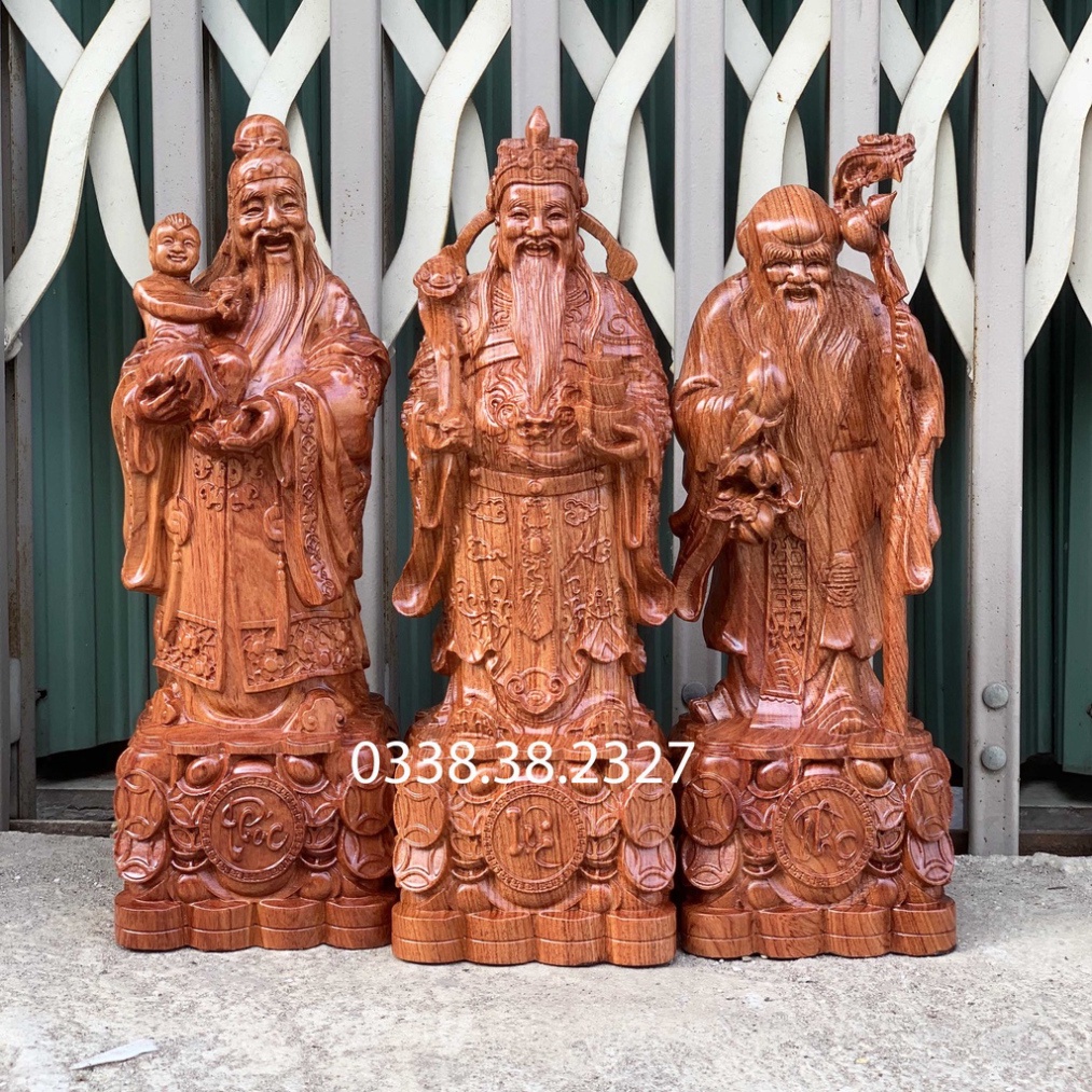 Humpback-backed statue of tam Da Phuc Loc Tho, 30cm to 60cm high, made ...