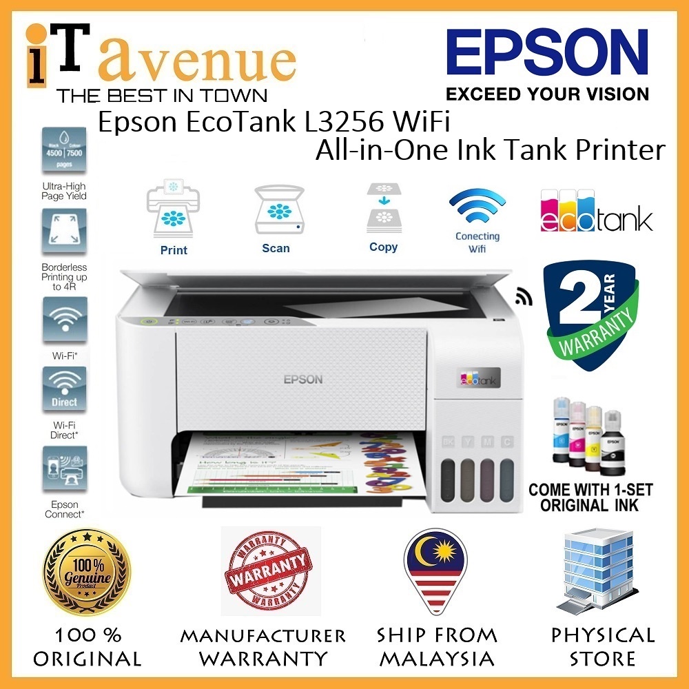 Epson EcoTank L3256 A4 Wi-Fi All-in-One Ink Tank Printer | Shopee Malaysia