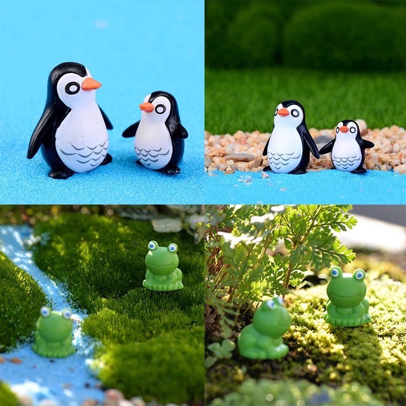 Unique Father Penguin And Son Ornament With Realistic Frog Design For ...