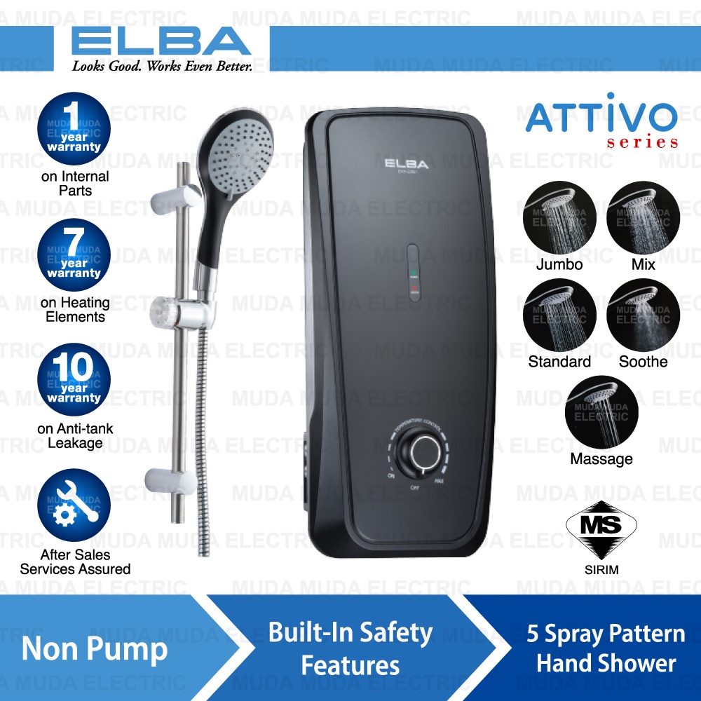 Elba Attivo Series Non Pump / AC Pump Instant Water Heater | EWH-G3661 ...