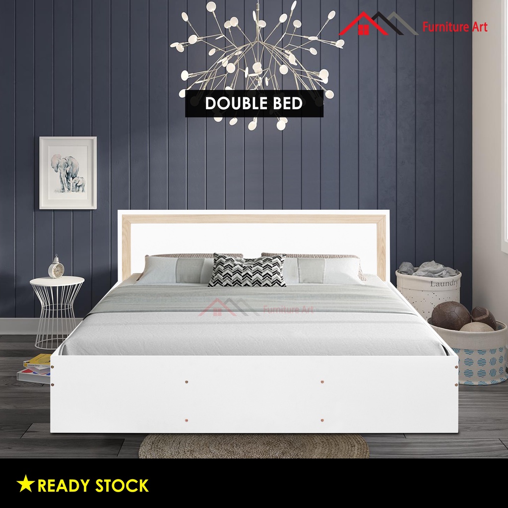 Furniture Art Design Queen Bed frame Katil Queen Katil Kayu Bed frame ...