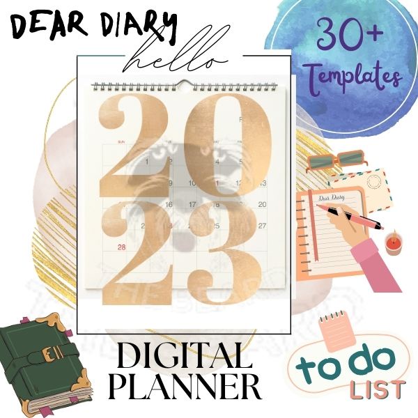 2023 Digital Planner Hyperlinked Minimalist Yearly Monthly Daily Saving ...