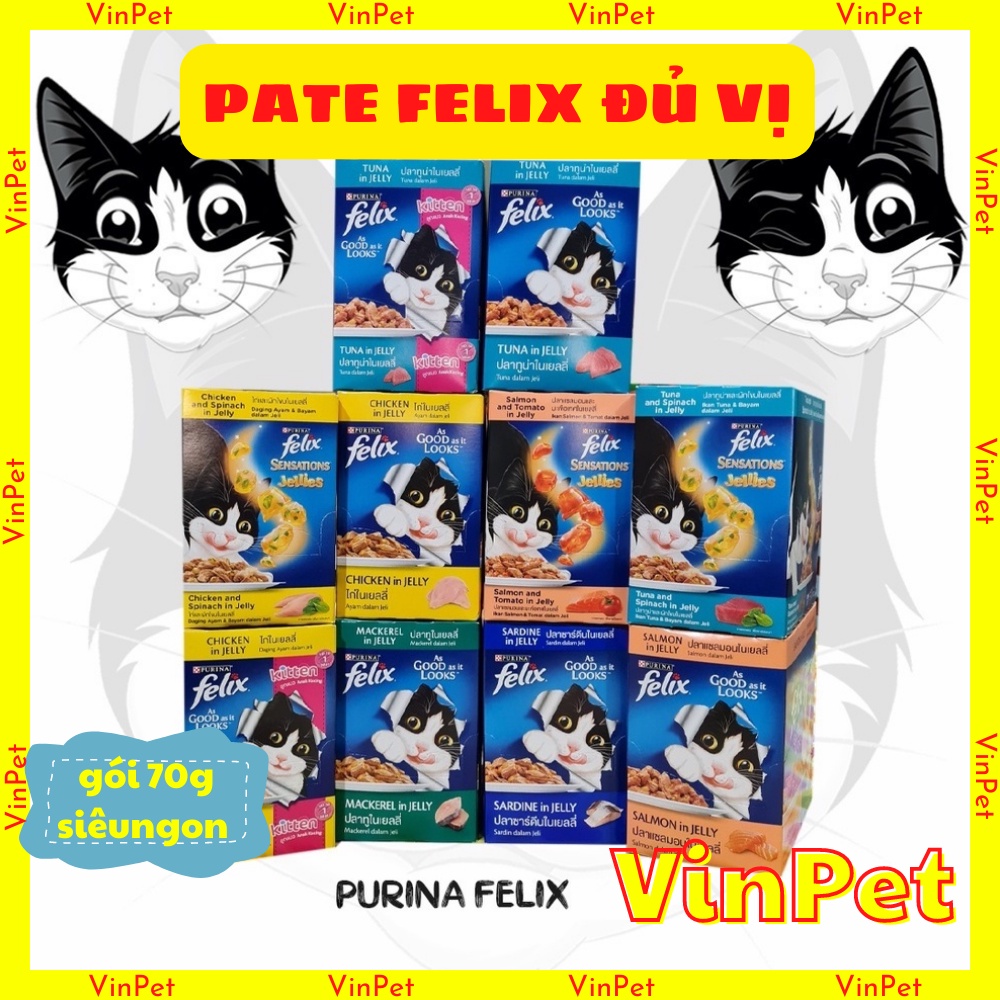 Premium Felix Pate for Cats of all ages from Salmon, Tuna, Chicken and ...