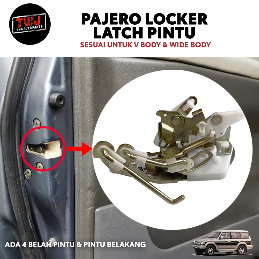 Mitsubishi pajero rear door latch lock pintu depan pintu tengah pintu ...