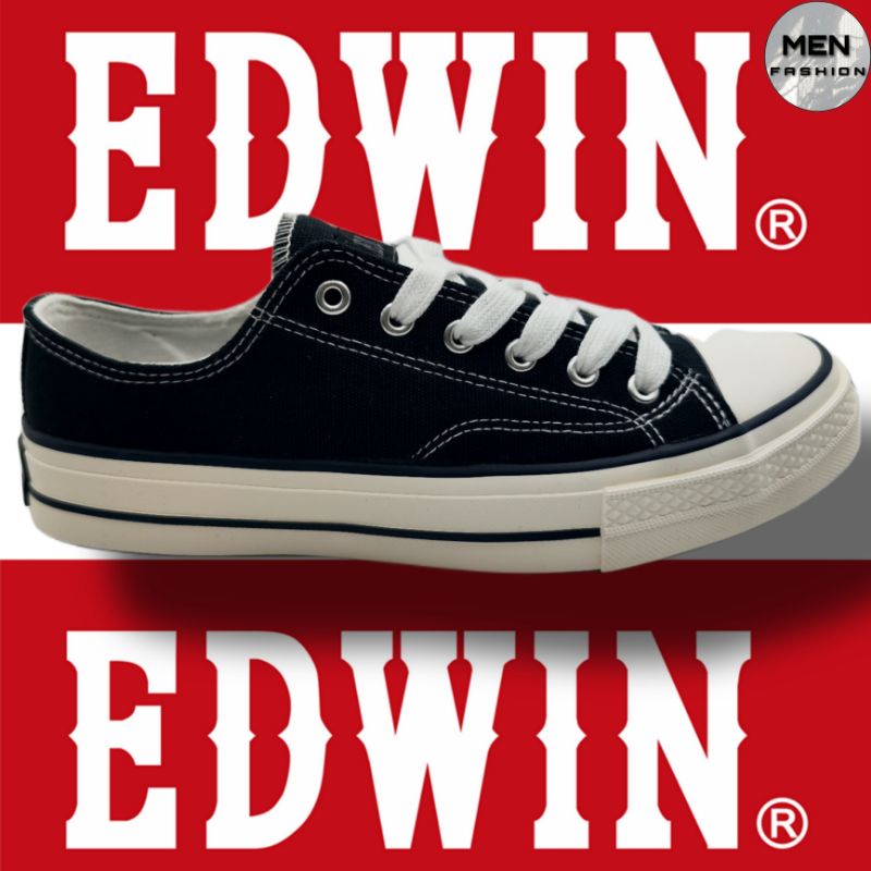 EDWIN LOW CUT CANVAS / black, navy, maroon / MEN FASHION | Shopee Malaysia