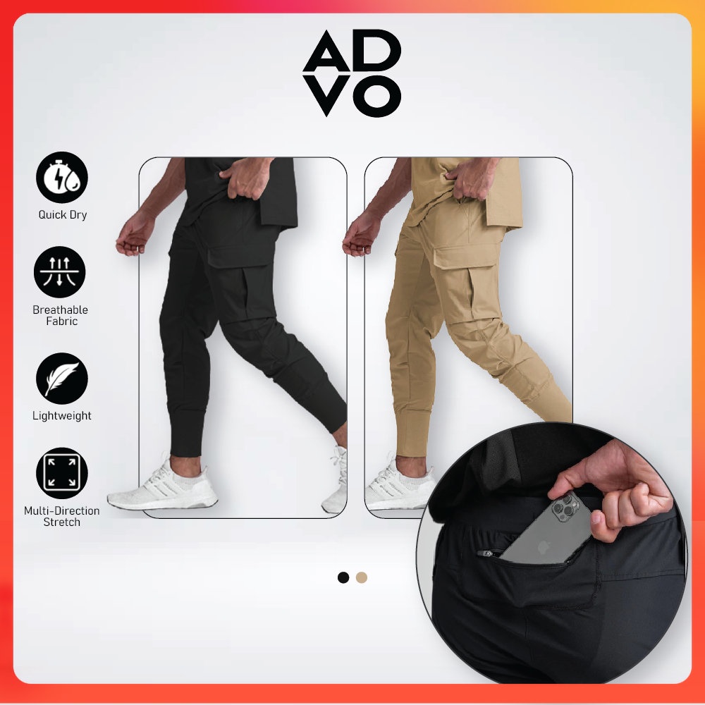ADVO Jogger Long Track Pants Men with Pockets Long Pants Slim Fit ...