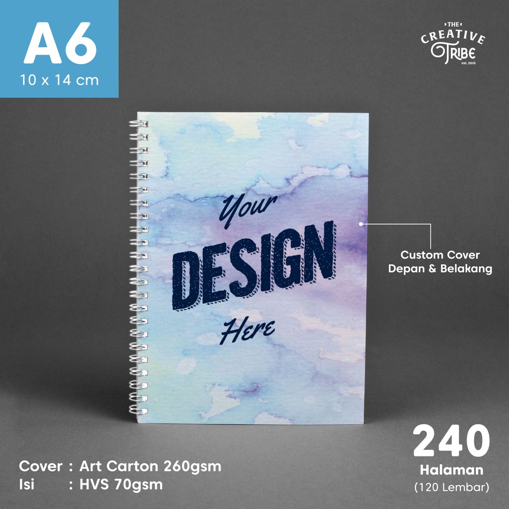 Notes A6 Spiral - 240 Pages HVS/Note Book/Blocknote Custom | Shopee ...