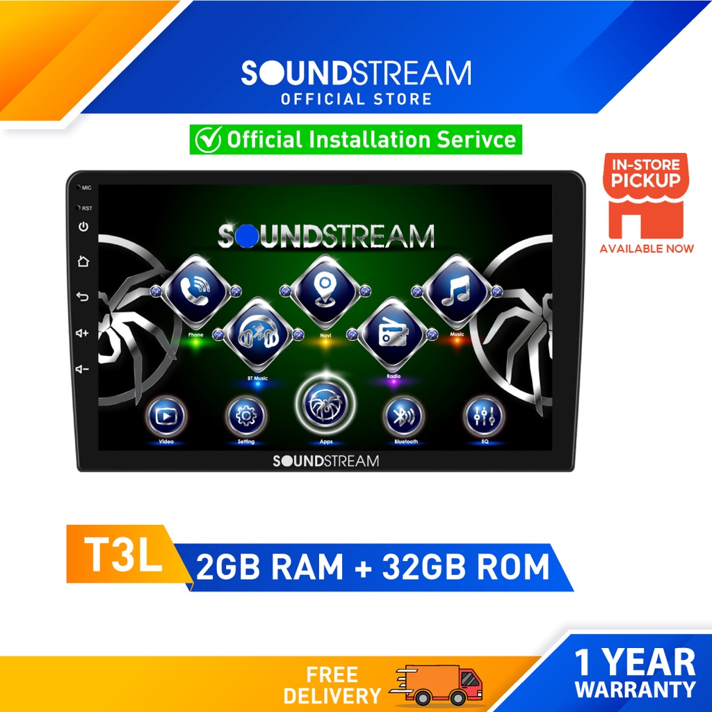 SOUNDSTREAM T3L Car Android Player (9"/10"/2 + 32GB) | Shopee Malaysia