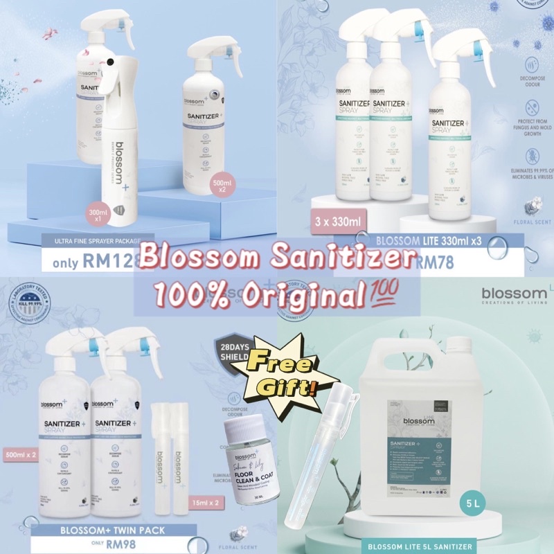 Blossom+ Hand Sanitizer Spray Bottle Alcohol free Kill germs 99.99% ...