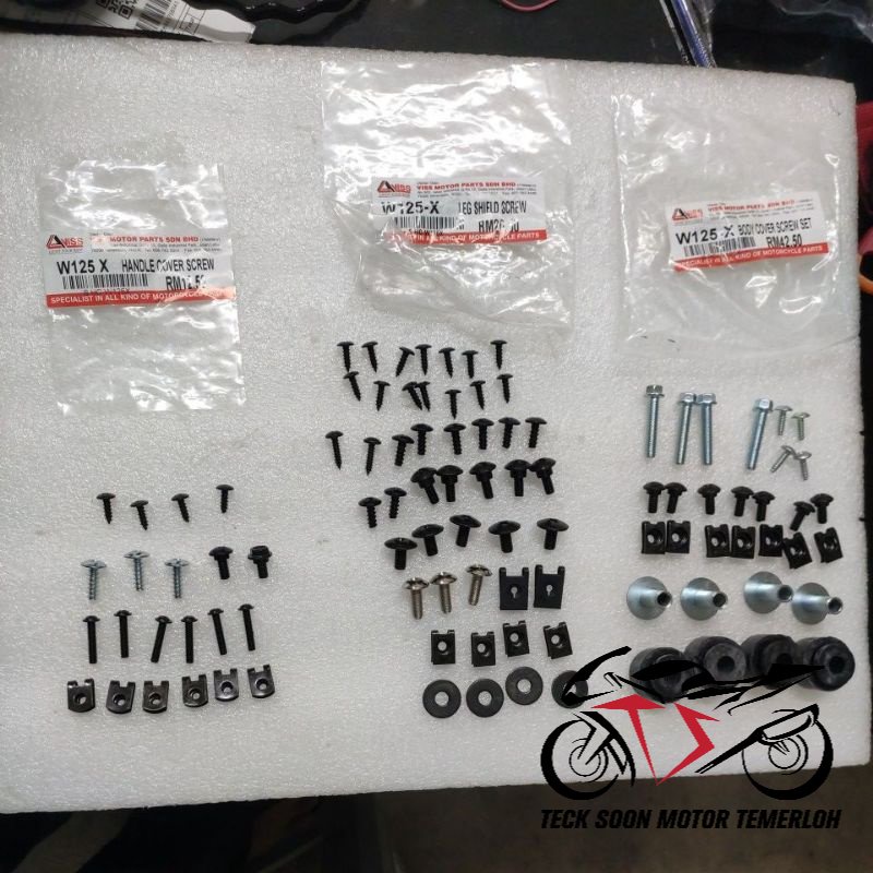 screw complete set cover set honda wave125x wave 125x ultimo TBM | Shopee Malaysia