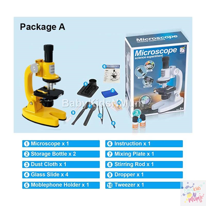 Microscope Kid Lab 3 Magnification Levels 1200x Portable60-180X Home ...