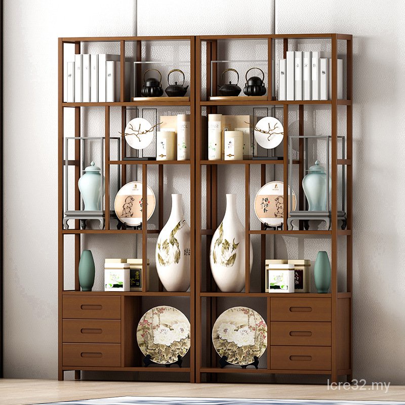 New-Antique Shelf Partition Solid Wood New Chinese Tea Room Duobao ...