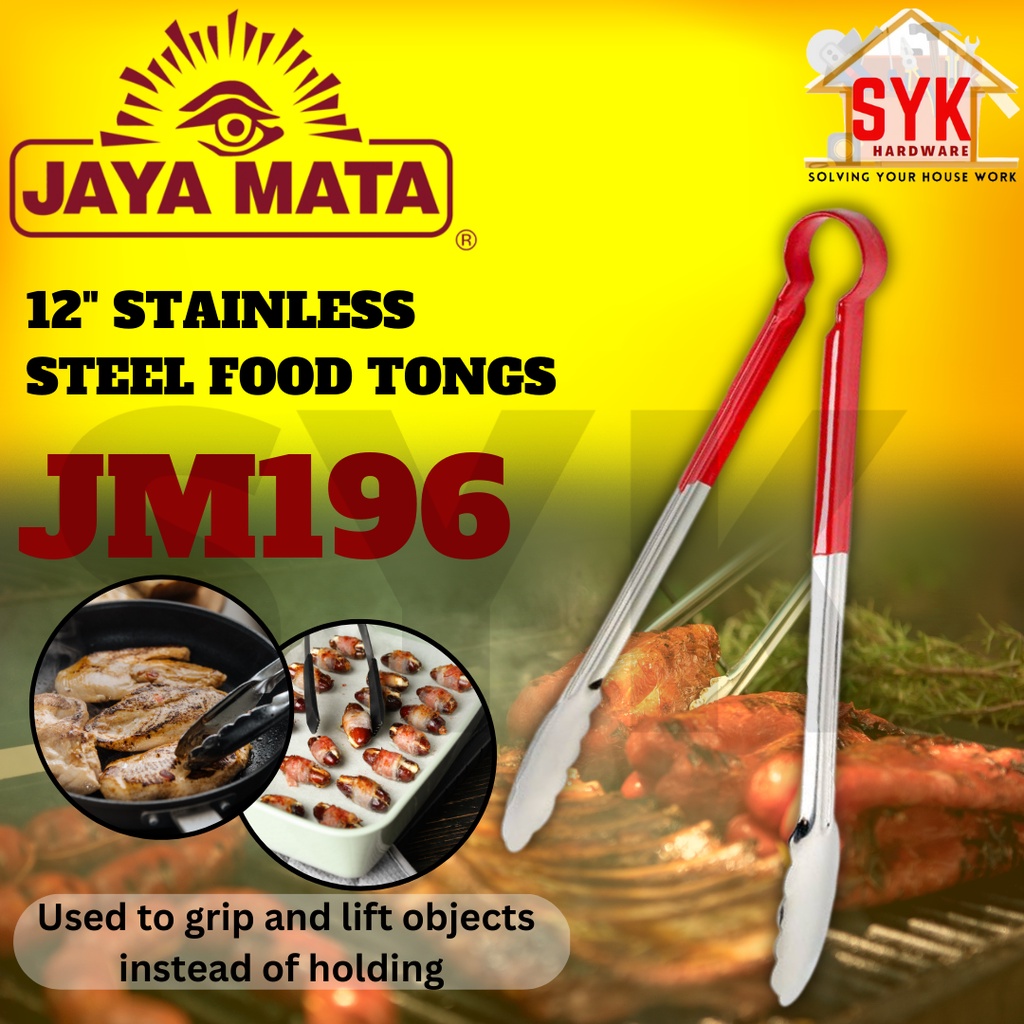 SYK Jaya Mata JM196 12 Inch Stainless Steel Food Tong Kitchen Tools ...