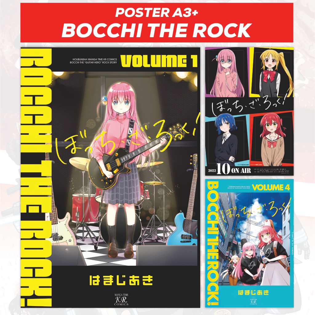 Bocchi The Rock Anime Poster - Size A3+ Hitori Gotou, Ryou Yamada ...