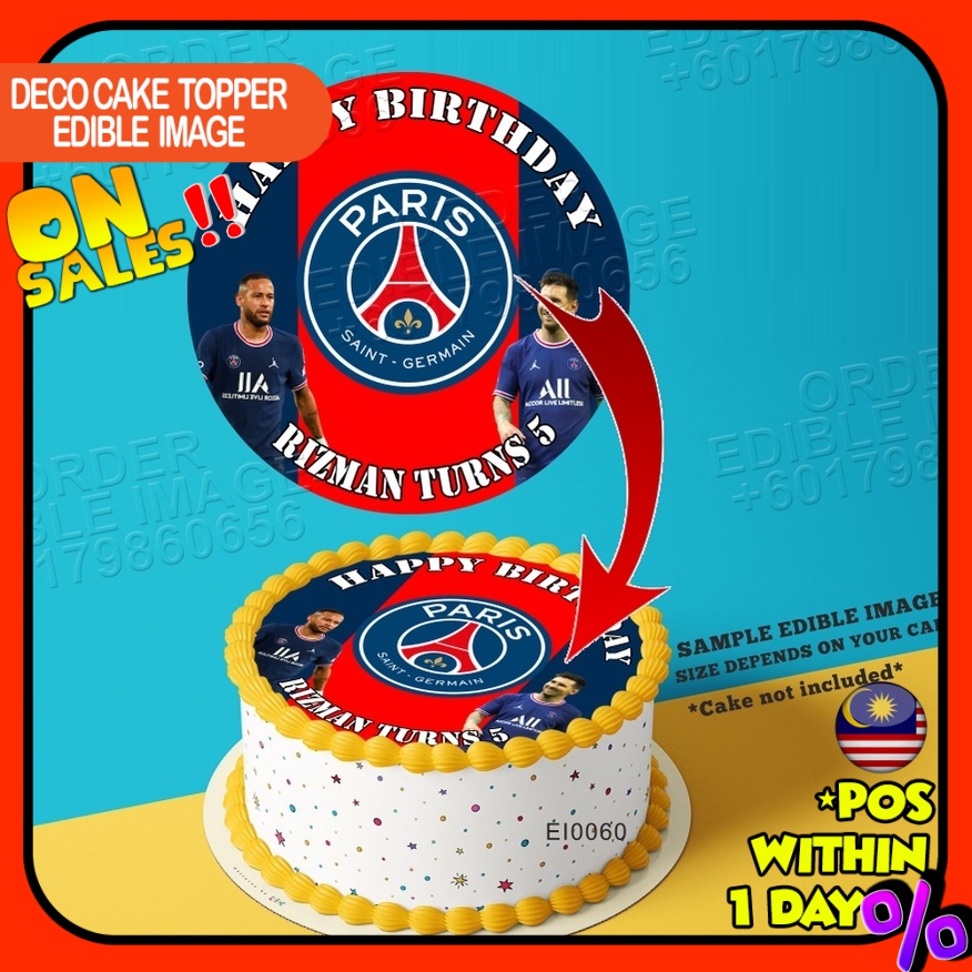 Printing EI PSG Neymar And Messi Edible Image Print Cake Photo Icing ...