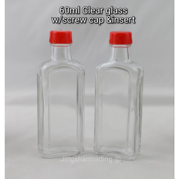 [风油] 60ml /120ml Botol kaca Minyak Urut/ Flat Glass Bottle for Liniment ...