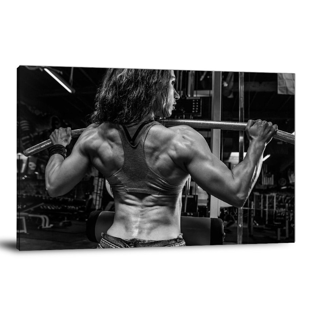 sxy Woman Bodybuilder Back Shoulder Bodybuilding Gym Canvas Art Wall ...