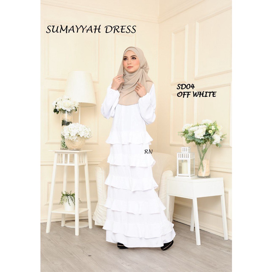 NEW YEAR SALE !! DRESS SUMAYYAH SD04 / OFF WHITE / DRESS NURSING / BAJU ...