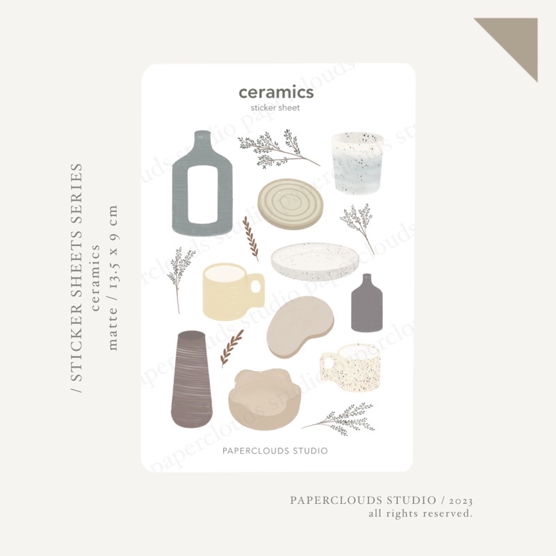ceramics sticker sheet | paperclouds ☁️ | Shopee Malaysia