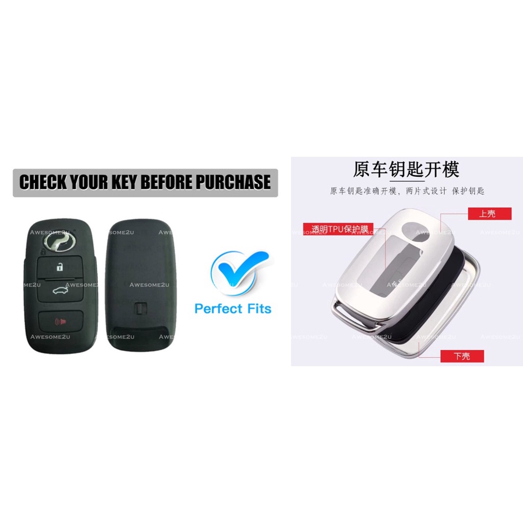 Awesome2u Perodua Myvi New Facelift 2022 Car Key Cover Case Key Fob ...
