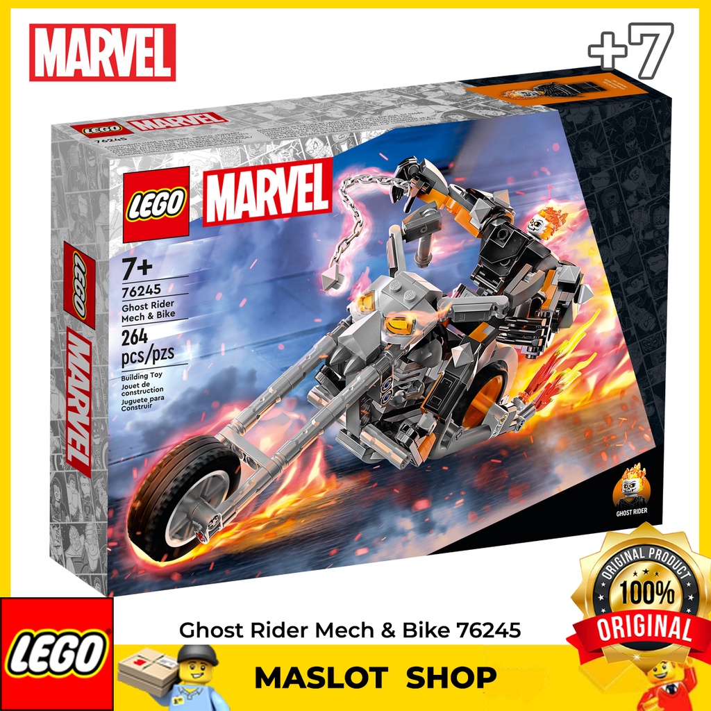 LEGO MARVEL Ghost Rider Mech & Bike 76245 (264 pieces/1224) 7+ | Shopee ...