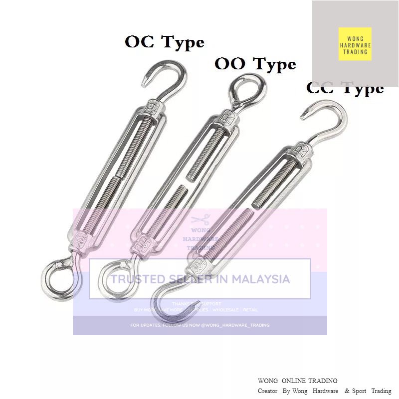 High Quality SUS 304 OC OO CC Type Turnbuckle Stainless Steel 304 Eye ...