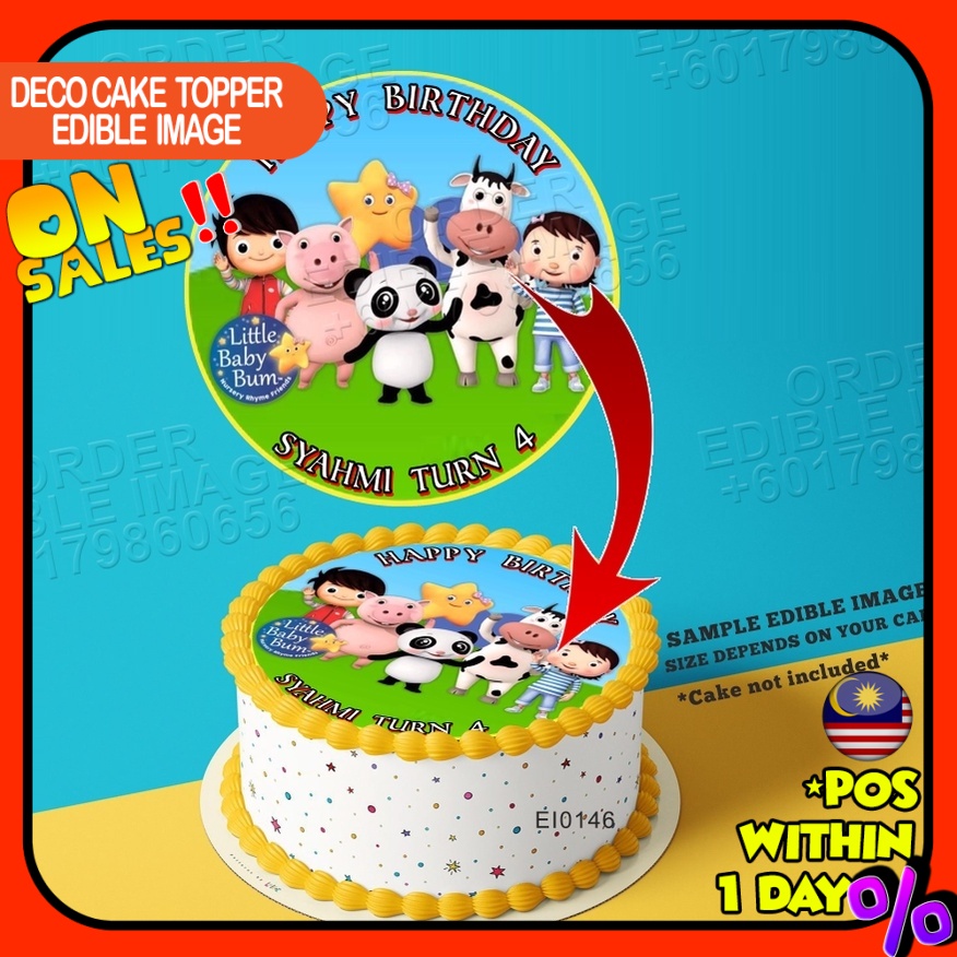 Printing EI Little Baby Bum Edible Image Print Cake Photo Icing Paper ...