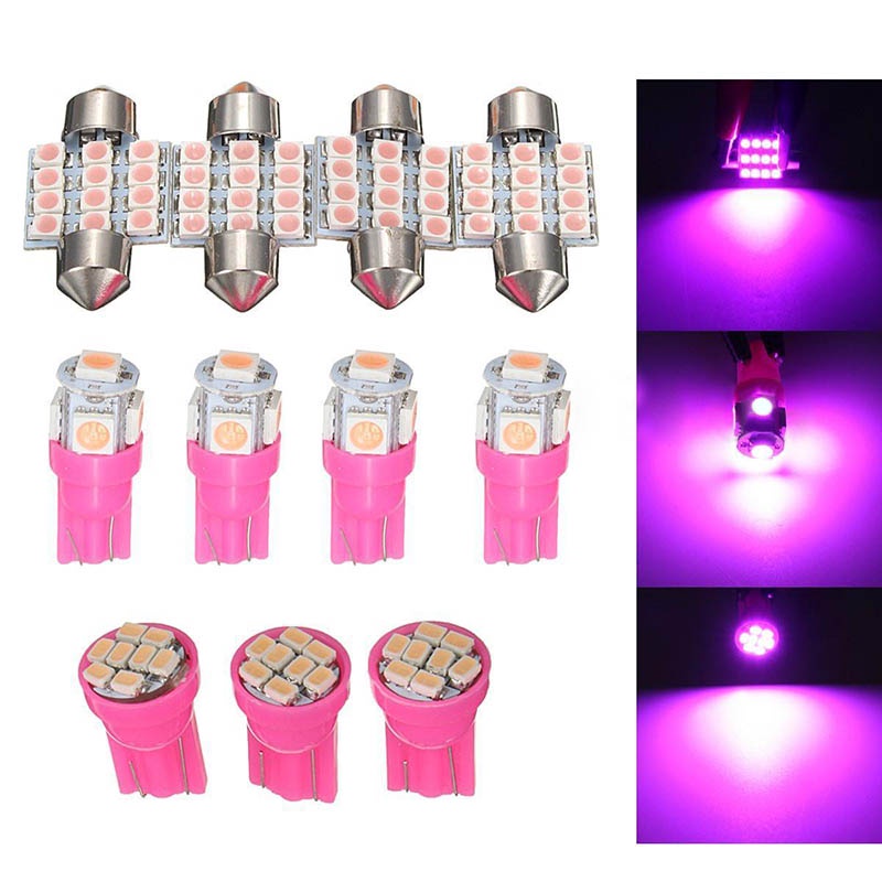 11pcs Purple LED T10 31mm Interior Dome Map Tag Light Lamp Bulb Package ...