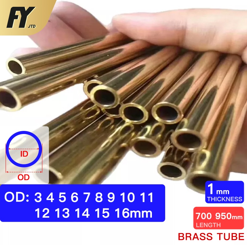 2-3pcs Brass pipe wall 1mm length 700mm 950mm OD 3-16mm brass tube ...