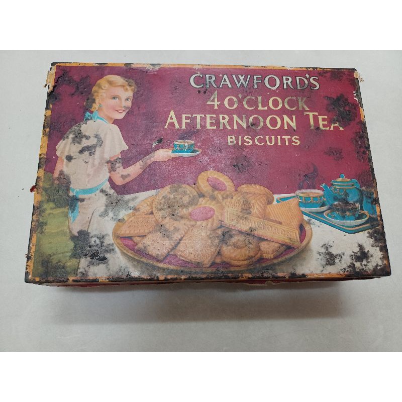 Vintage Crawford's 4 O'Clock Afternoon Tea Biscuits Tin | Shopee Malaysia