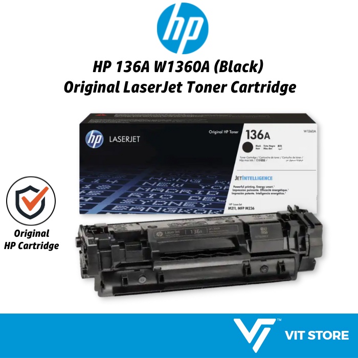 [Original] HP 136A LaserJet Toner Cartridge Black (W1360A) For HP ...