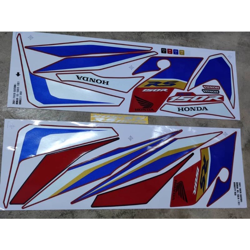 Stiker sticker body stripe cover set (12) honda rs150 rs150r rs 150 rs0 ...