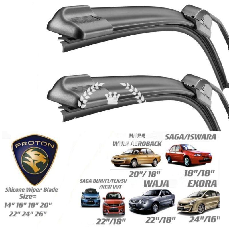 proton wiper silicone rubber wira waja satria neo gti putra gen2 persona perdana saga iswara ...